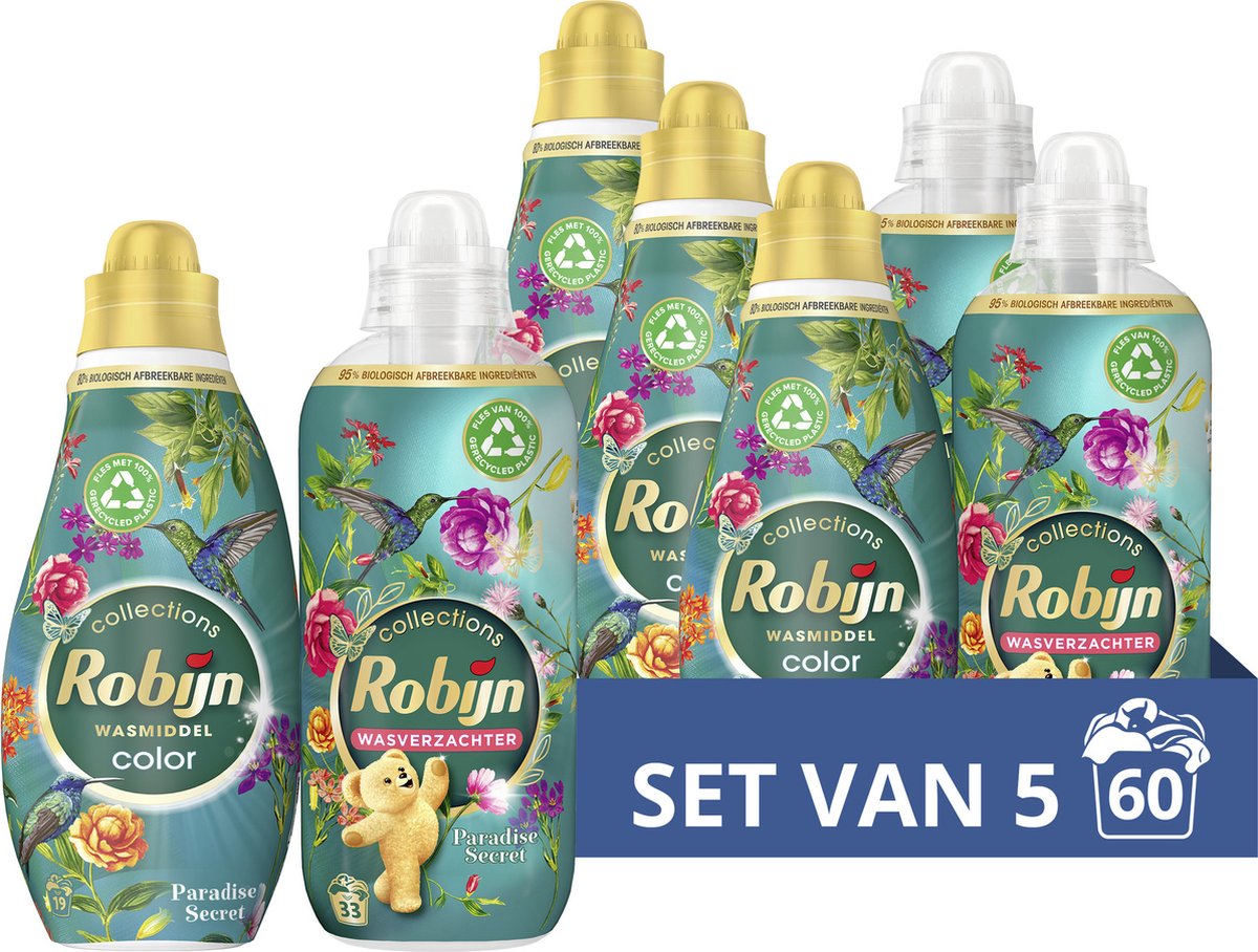 Robijn Perfect Match Color Paradise Secret Vloeibaar Wasmiddel en ...