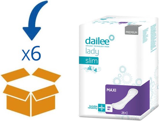 Dailee Lady Premium Slim Maxi - 6 pakken van 28 stuks ...