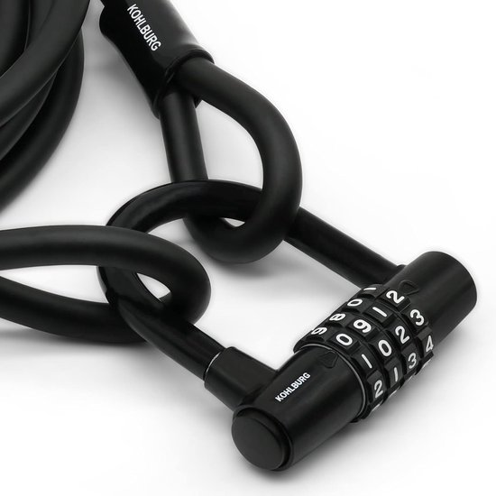 Kabelslot, 5 meter lang, met cijfercombinatie, 500 cm cijferslot ...