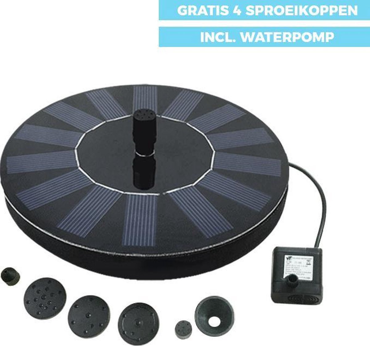 Solar Fontein op zonne-energie - Waterornament - GRATIS Sproeikoppen ...