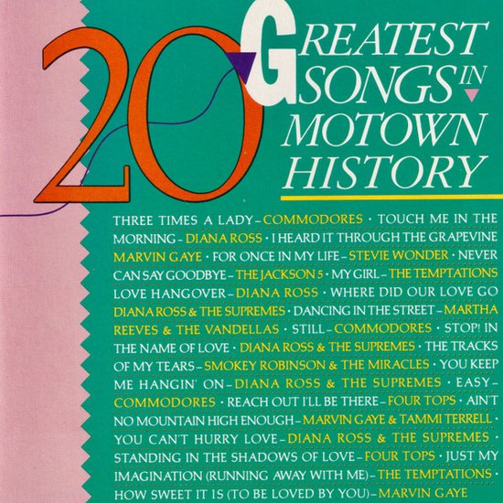 20 Greatest Songs In Motown History - Cd Album - Commodores, Diana Ross ...
