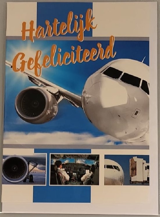Hartelijk gefeliciteerd! Voor alle vliegtuigliefhebbers, een leuke kaart met een... | bol.com