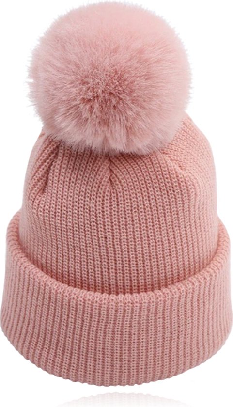 LGT JWLS Dames Beanie in Roze - Met Pompon | bol.