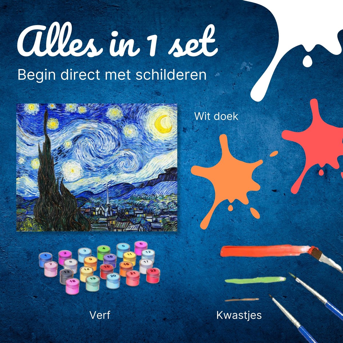 Rubye® Schilderen Op Nummer Volwassenen – Sterrennacht – Inclusief ...
