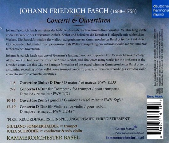 4 Concertos & Ouvertures, J.F. Fasch | Muziek | bol