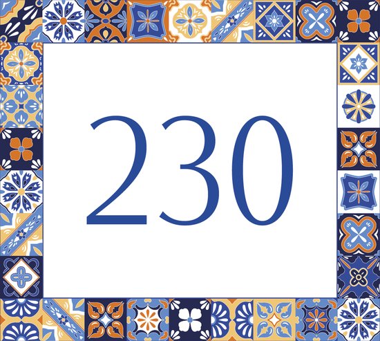 Huisnummerbord nummer 230 | Huisnummer 230 |Klassiek huisnummerbordje ...