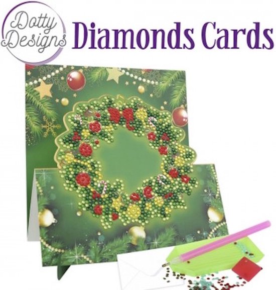 Diamond Painting Dotty Design Diamonds Cards | Christmas Wreath | bol
