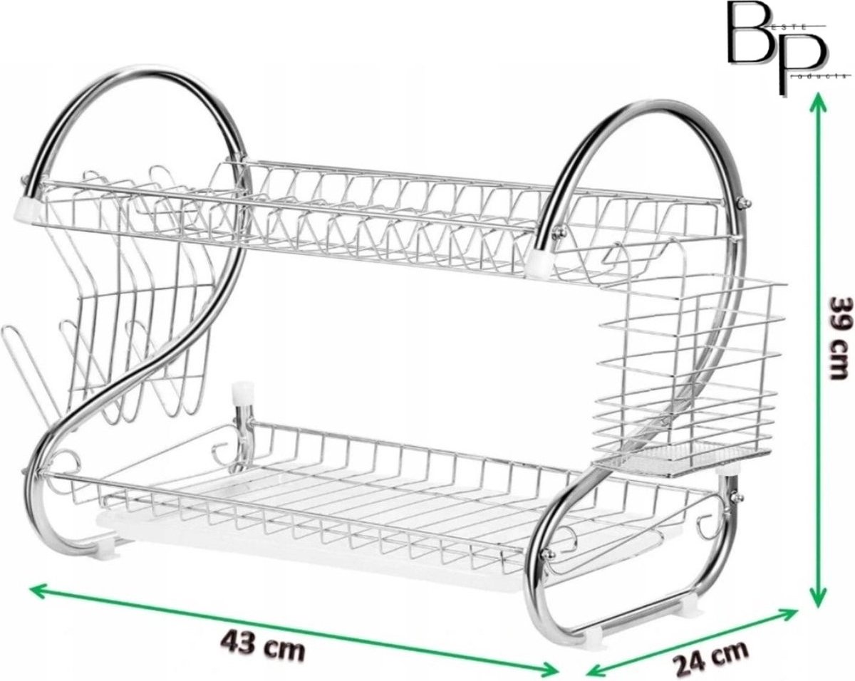 Beste Products | Luxe Metalen Afdruiprek Met Lekbak | Afwas Druiprek ...
