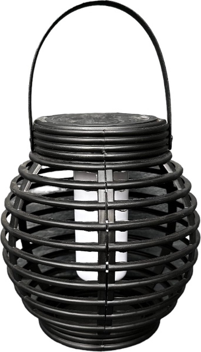 Solar lamp met bewegende vlam - Rotan look - Solar tuinverlichting ...