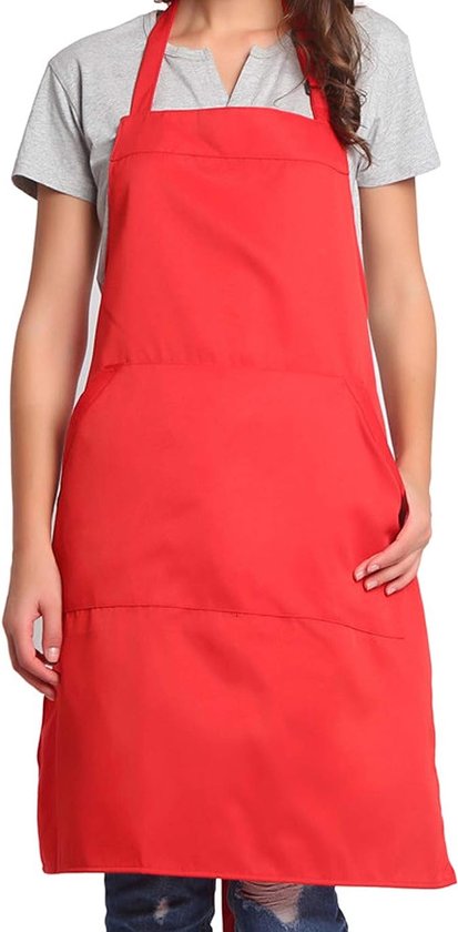 Verstelbaar schort met lange banden, voor dames en heren, 18 kleuren ...