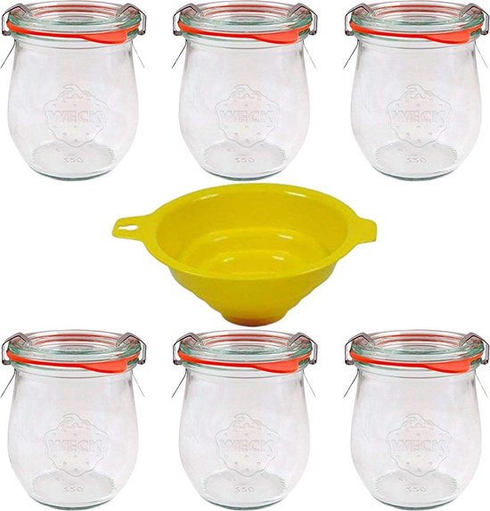 6 x klein weckpotje / weckpot 220 ml met deksel in tulpenvorm, leeg ...