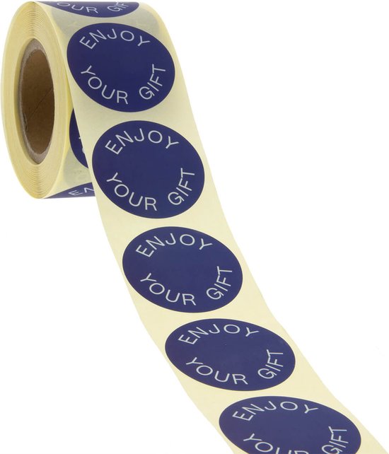 Cadeau stickers - 500 stuks - 500x sticker 'Enjoy your gift' Blauw 40mm ...