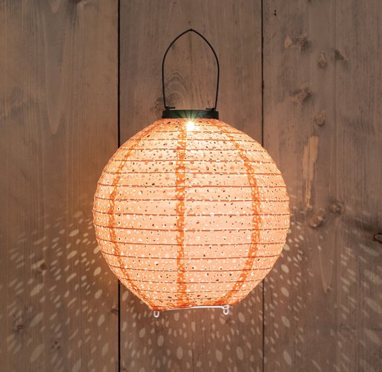 Anna's Collection - Solar Lampion 25 cm Koraal Marrakesh | bol