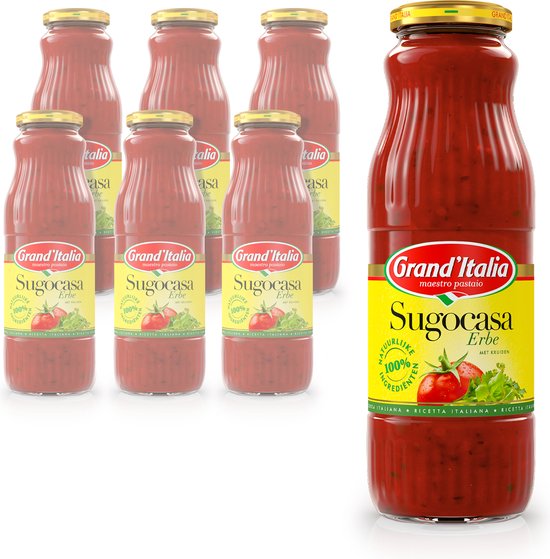 Grand'Italia Sugocasa Erbe - pastasaus - 6 x 690g | bol