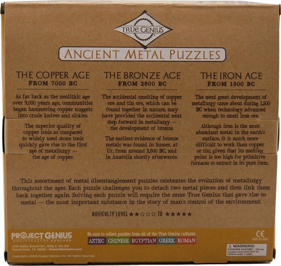 Breinbreker Ancient 12 Metal Puzzles, Project Genius, TG404PG | Games | bol