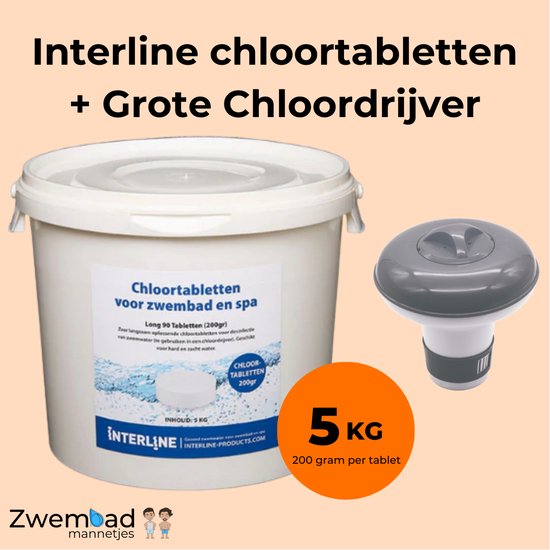 Interline Chloortabletten 200 gram 5 kg - Inclusief grote chloordrijver ...