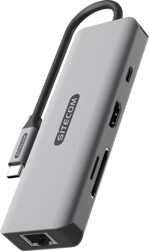 Sitecom - 8 in 1 USB-C PD Multiport Hub - 100 W Power Delivery - SD ...