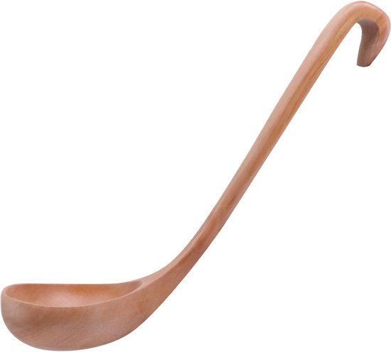 Houten soeplepel, soeplepel, paplepel, saus scooplepel, 28 x 8 cm | bol