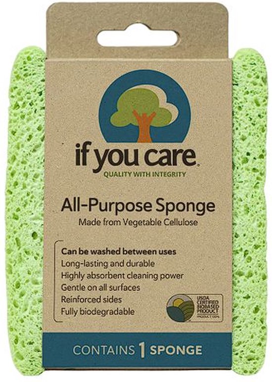 If You Care All-Purpose Spons – Plantaardige cellulose schoonmaakspons – Duurzame en... | bol