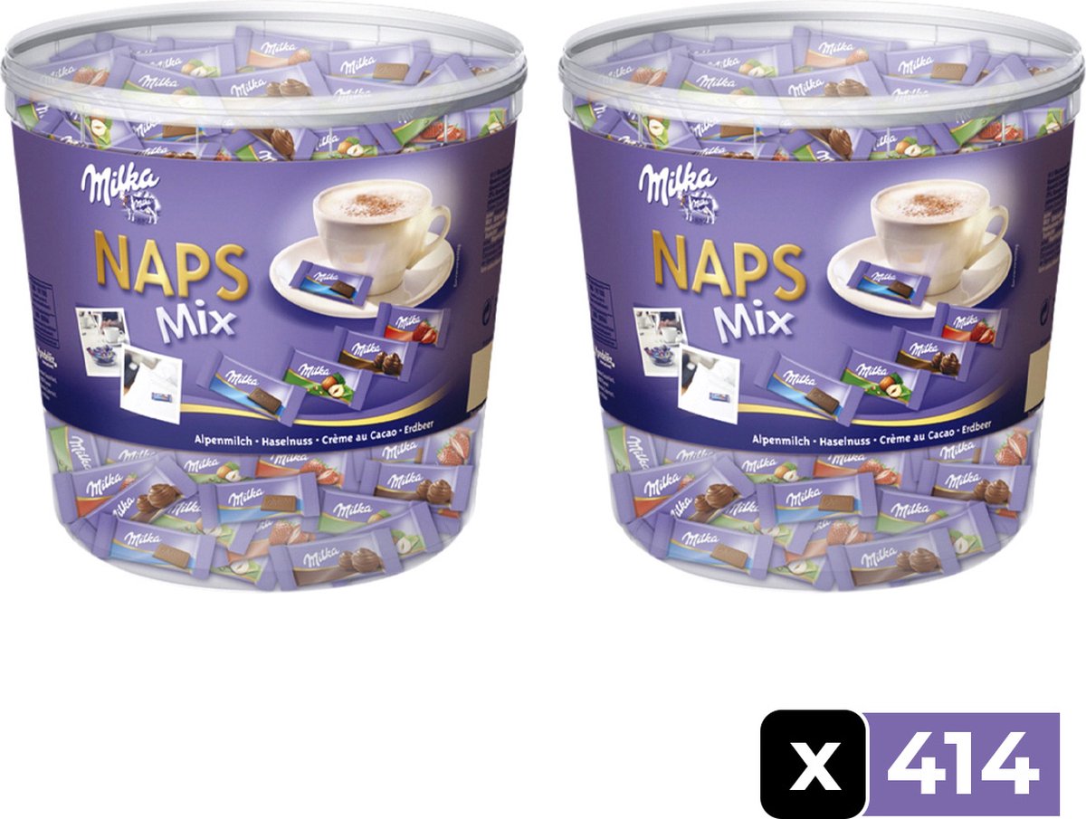Milka Naps Mix - 207 mini's - 1000 Gram - 2 Stuks - Chocolade - Reep ...