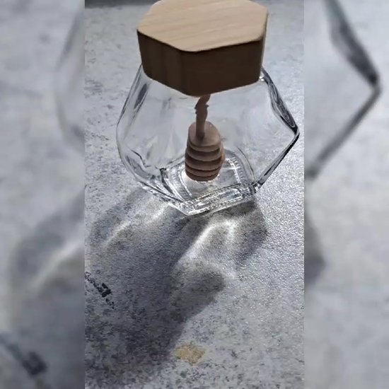 Honingpot met lepel 380ML - honingdispenser met lepel - honing dipper ...