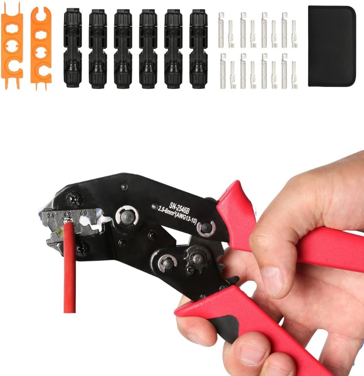 Pince à sertir solaire, jeu d'outils pour câble solaire PV de 2,5/4/6 mm², fiche de... | bol.com