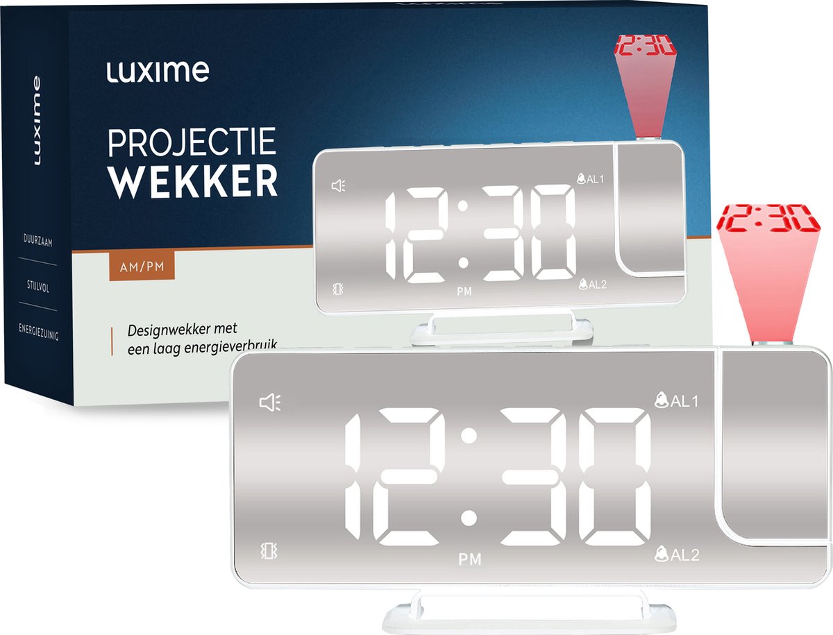 Luxime® - Digitale Wekker Met Projectie - Slaapkamer - Projectieklok ...