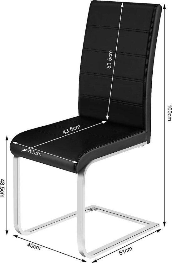 Kamyra® Set van 2 Kunstlederen Eetkamerstoelen - Eetkamerstoel ...