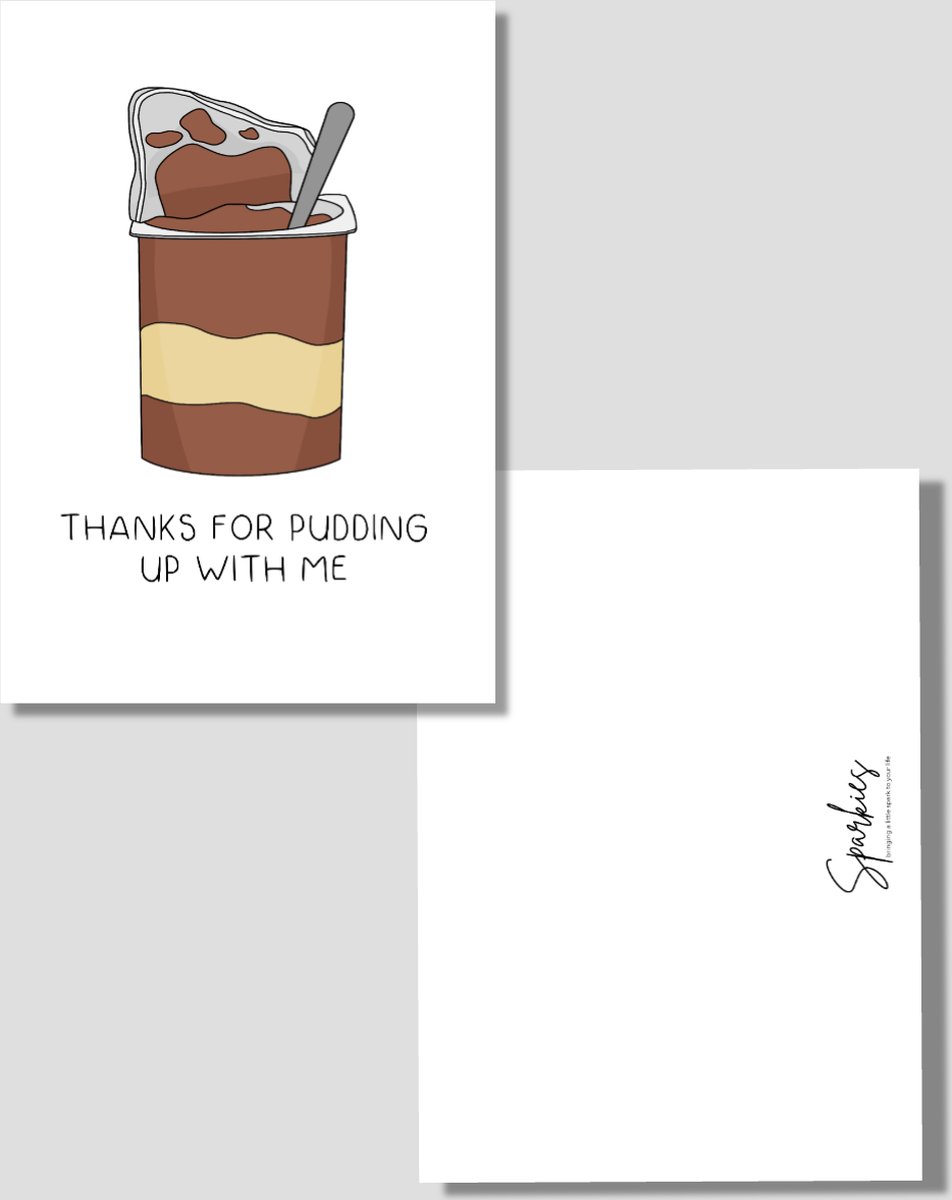 Bedankt kaart | Thank you card | Thanks for pudding up with me | Waardering | 10 stuks... | bol.com
