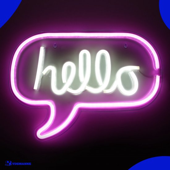 Neon Lamp - Hello - Incl. Ophanghaakjes - Neon Sign - Neon Verlichting ...