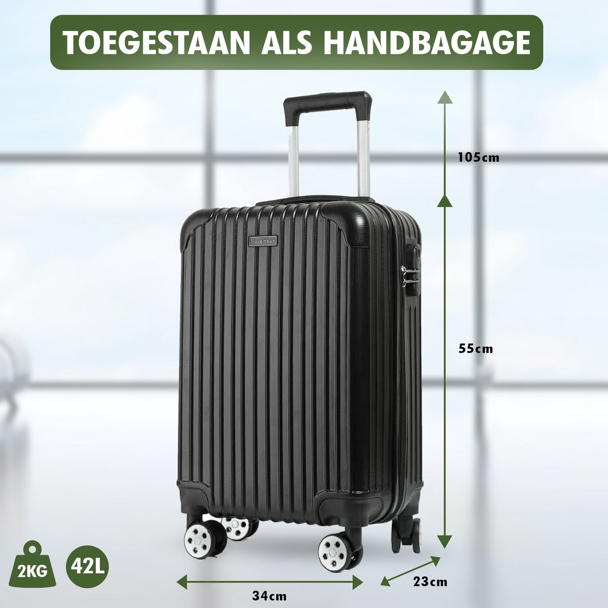Travelhawk Handbagage Koffer - Reiskoffer Met Wielen - Trolley ...