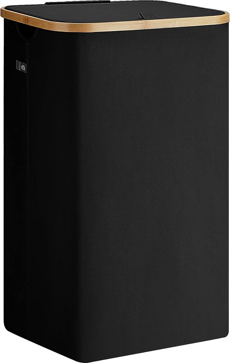 Wasmand met deksel, 100 liter hoge wasmand met bamboe handvat in bak ...