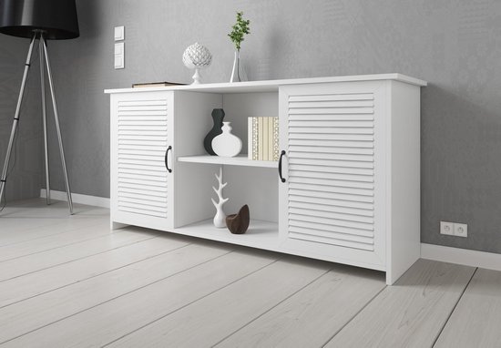 Meubella - Dressoir Oase - Wit - 168 cm - Open | bol