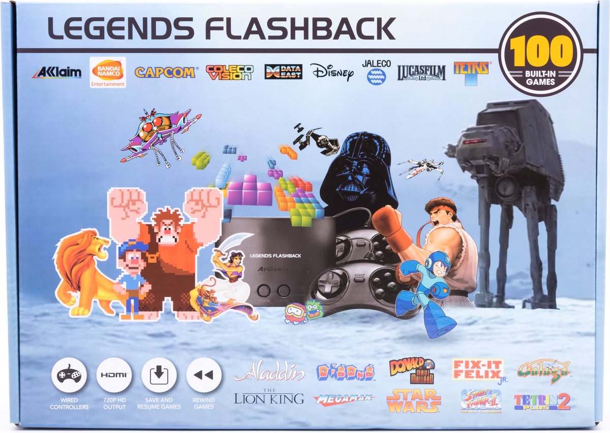 Atari - Legends Flashback - Console - 100 Ingebouwde Spellen - 2 Controllers - HDMI | bol