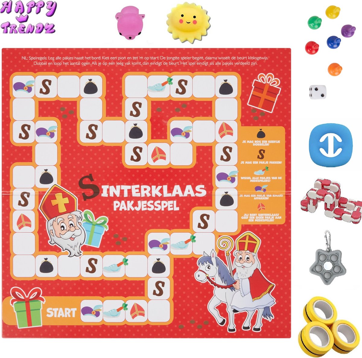 Happy Trendz® Fidget Sinterklaas pakjesspel - Pakjesavond - Bordspel ...