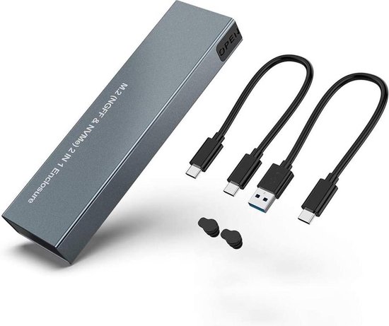 Harde schijf behuizing -M.2 (NGFF&NVMe) 2 IN 1 Behuizing-SSD behuizing ...