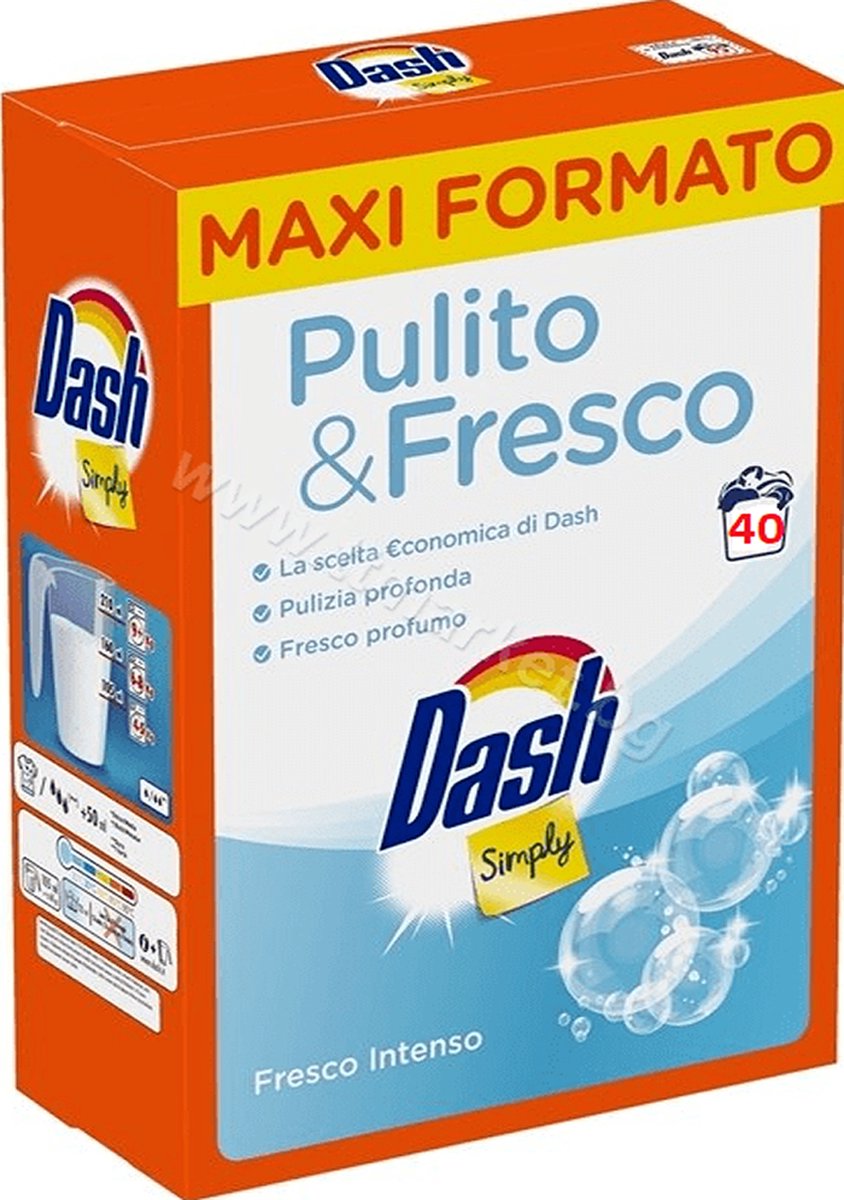 Dash - Simply Puur & Fresh - Lessive en poudre - Détergent - 2,6 kg ...