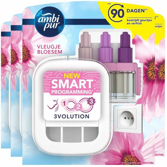 4x Ambi Pur 3volution Starterkit Vleugje Bloesem 20 ml | bol