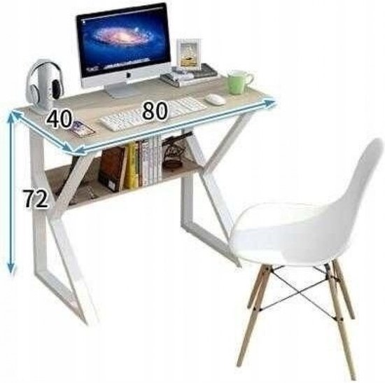 Borvat® | Computerbureau, kantoor met een plank 80 x 40 cm | bol