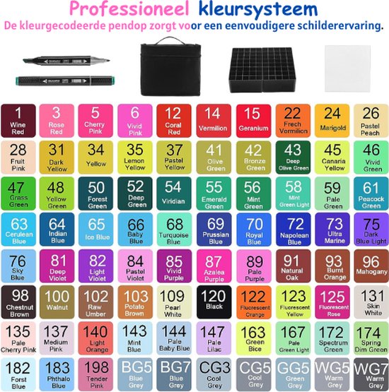Stiften - Markeerstiften - 40 Kleuren - Dual-tip - Dubbele Punten ...