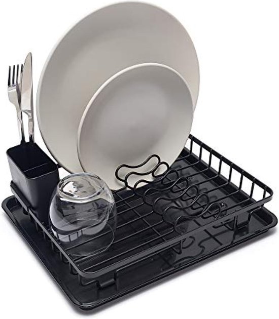 druiprek met lekbak en bestekmand - druiprek afwas - afwasrek met ...