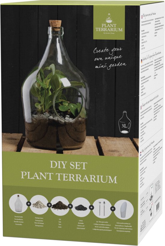 Esschert Design DHZ Set Open Terrarium Fles 3 Liter Transparant | bol