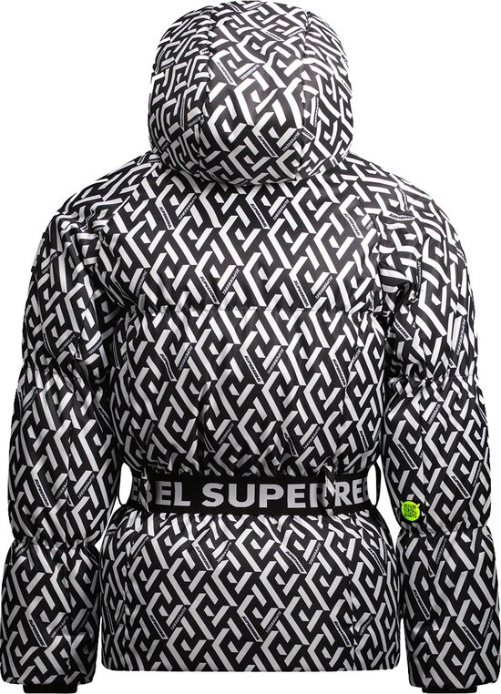 Super Rebel Girls Puff Hooded Jacket Graphic Black - Wintersportjas ...