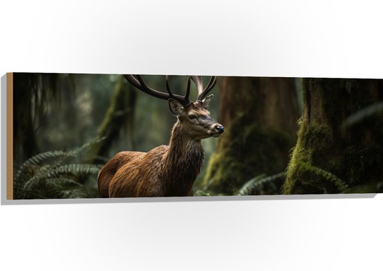 Hout - Dier - Gewei - Bos - Mos - Bomen - Planten - 120x40 cm - 9 mm ...