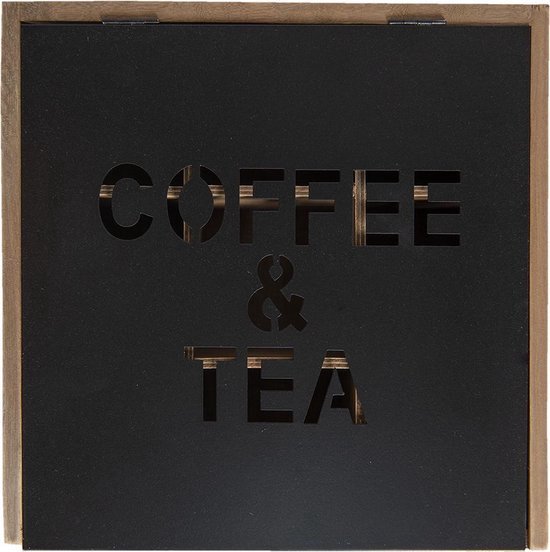 HAES DECO - Theedoos met 9 vakken - Kleur Bruin - Formaat 24x25x8 cm ...