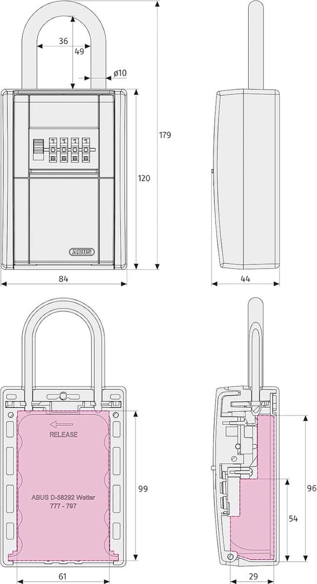 Keygarage 787 Led Big Sleutelkluis, Met Beugel En Cijfercode 83855 ...