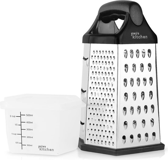 Kaasrasp - 6-zijdige rasp met container Handrasp Snijmachine Chopper ...