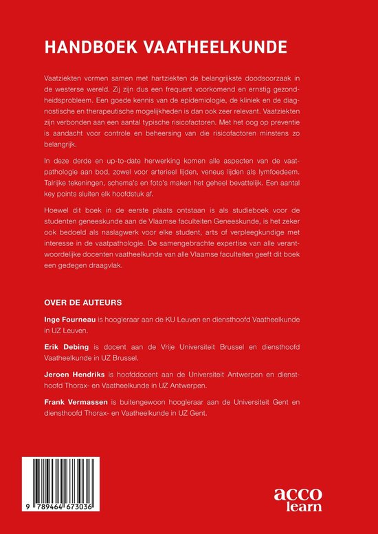 Handboek vaatheelkunde | 9789464673036 | Inge Fourneau | Boeken | bol