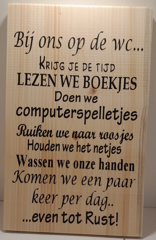 tekstbord bij ons op de wc | bol.com