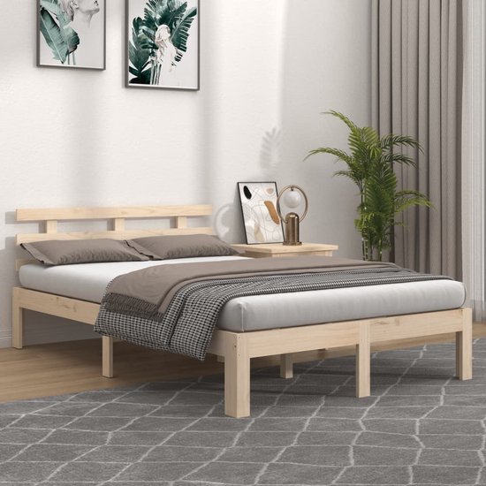 The Living Store Bedframe massief hout 120x200 cm - Bedframe ...